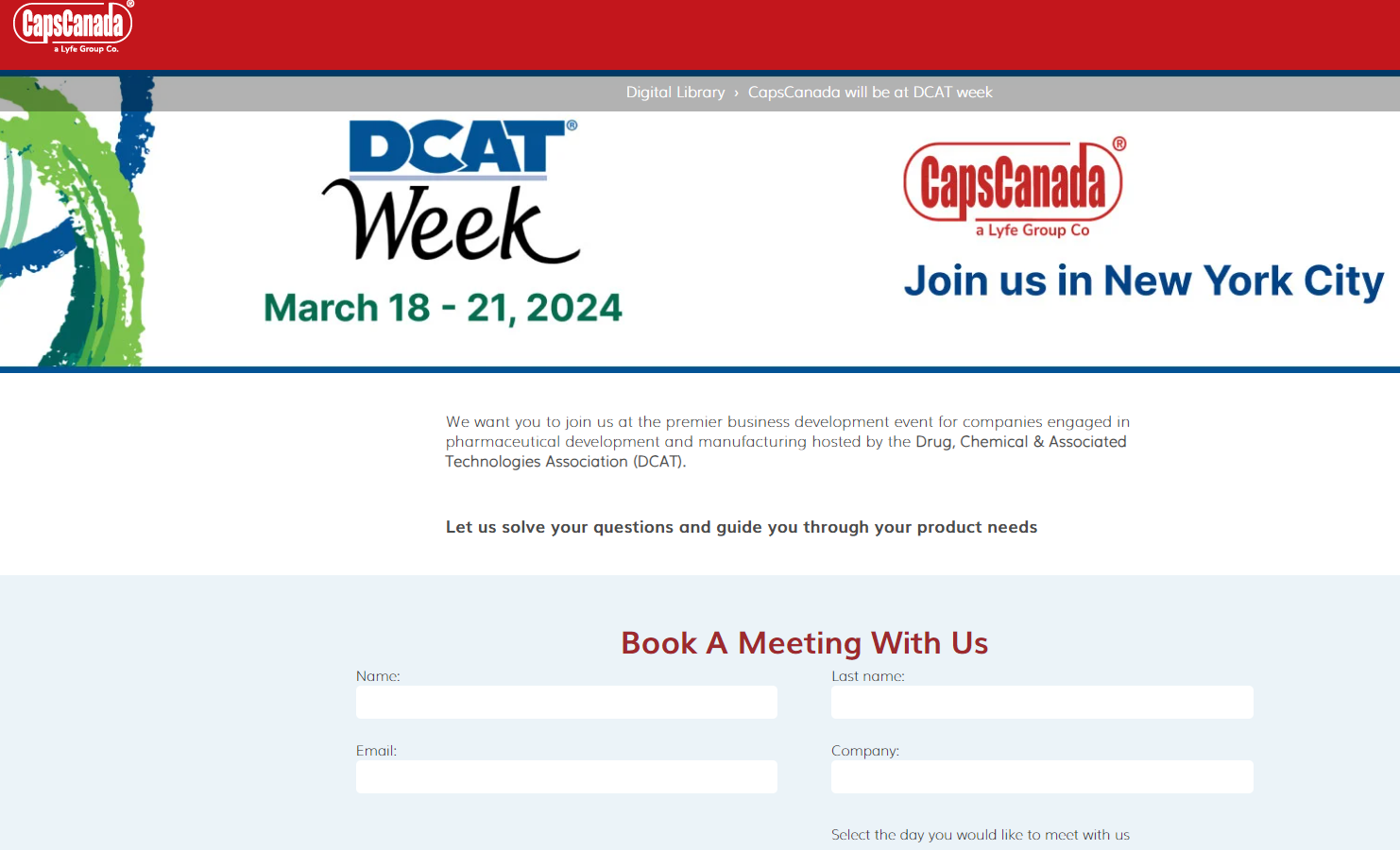 CapsCanada will be at DCAT Week 2025!